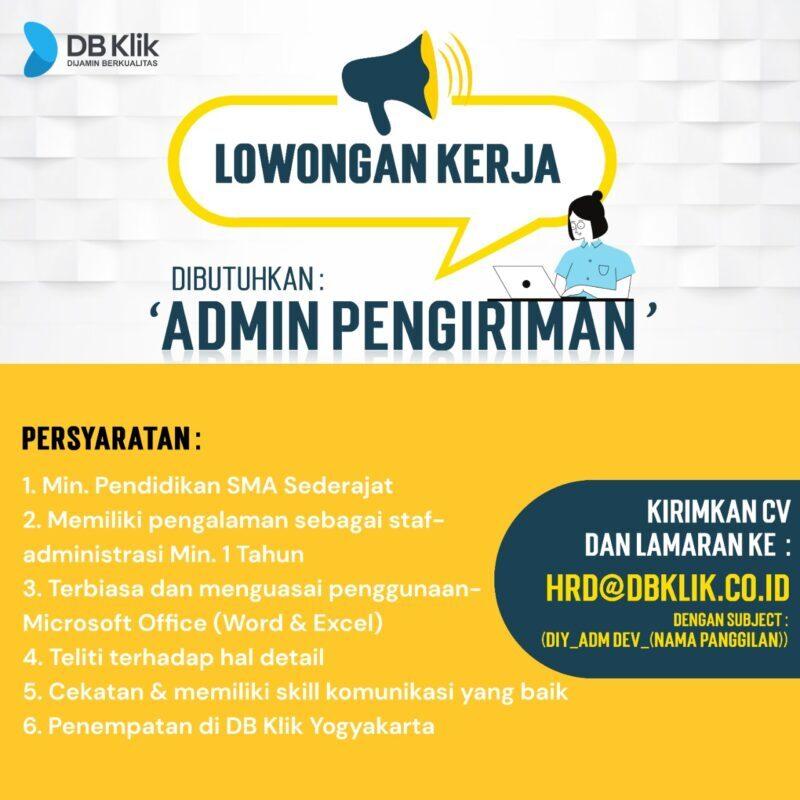 Lowongan Kerja Admin Delivery - Sales Online di CV. DB KLIK - LokerJogja.ID