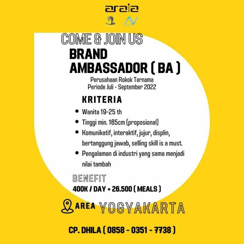 Lowongan Kerja Brand Ambassador di Araia - LokerJogja.ID