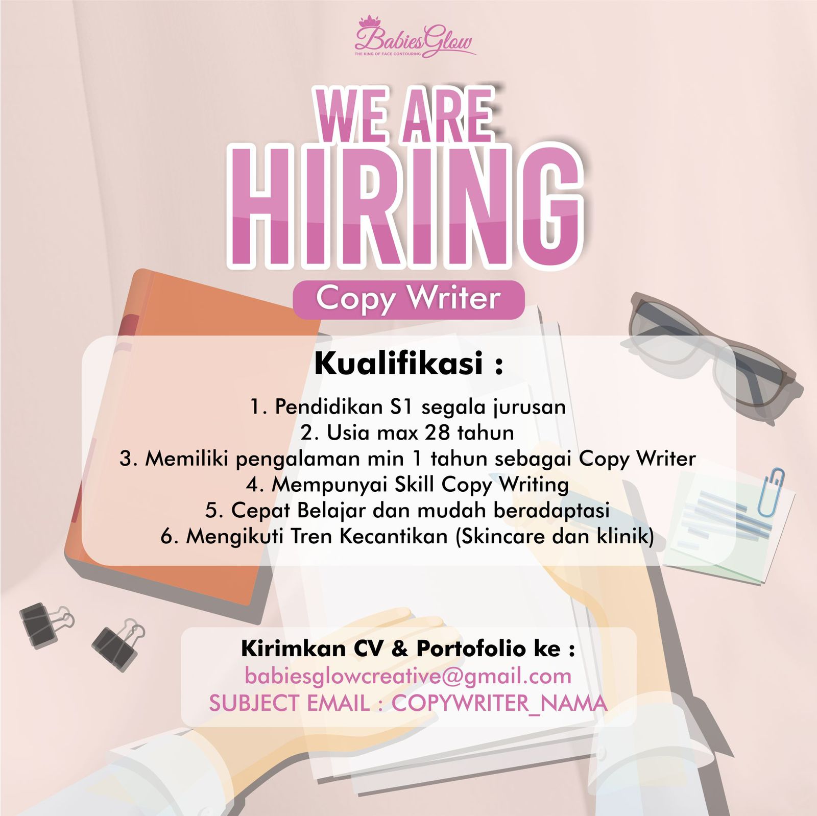 Lowongan Kerja Copy Writer di Babies Glow - LokerJogja.ID