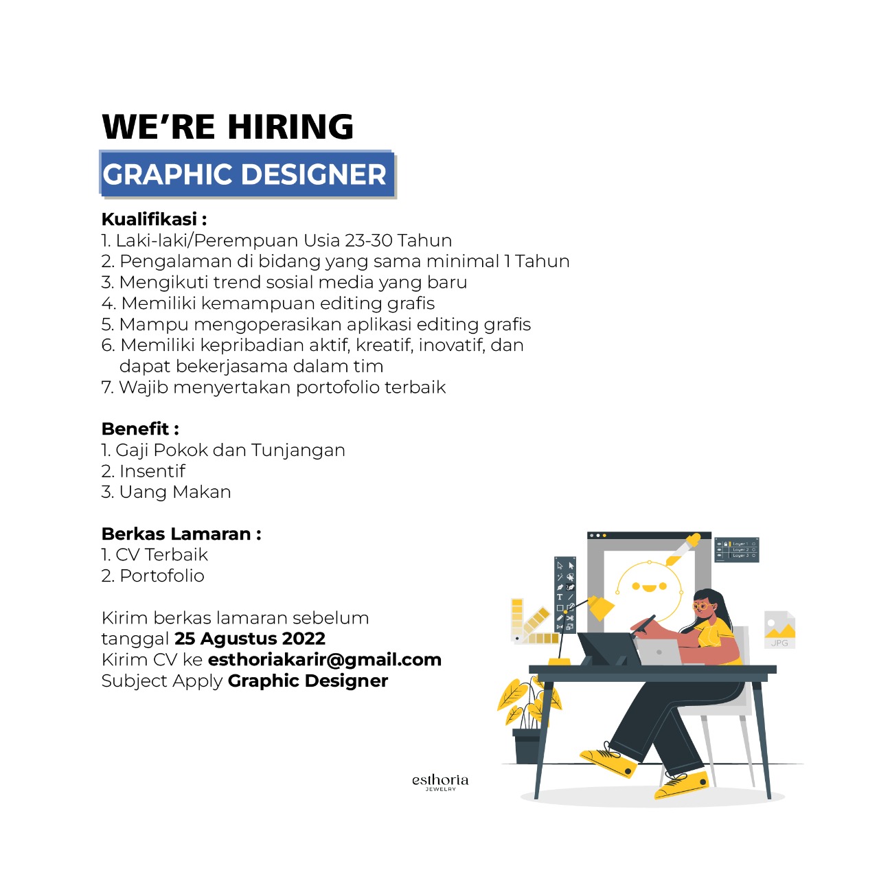 Lowongan Kerja Graphic Designer di Esthoria Jewelry - LokerJogja.ID