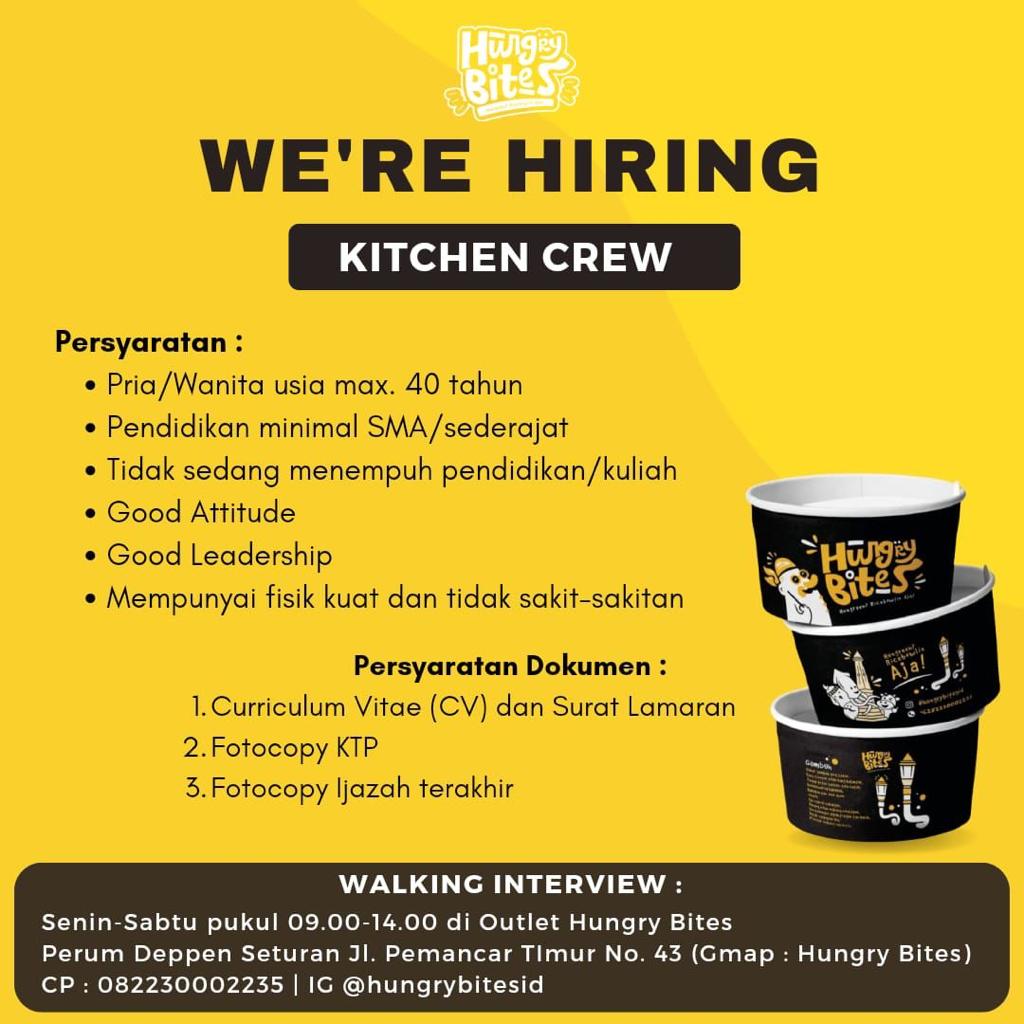 Lowongan Kerja Kitchen Crew di Hungry Bites - LokerJogja.ID