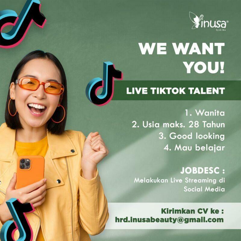 Lowongan Kerja Live TikTok Talent di Inusa - LokerJogja.ID