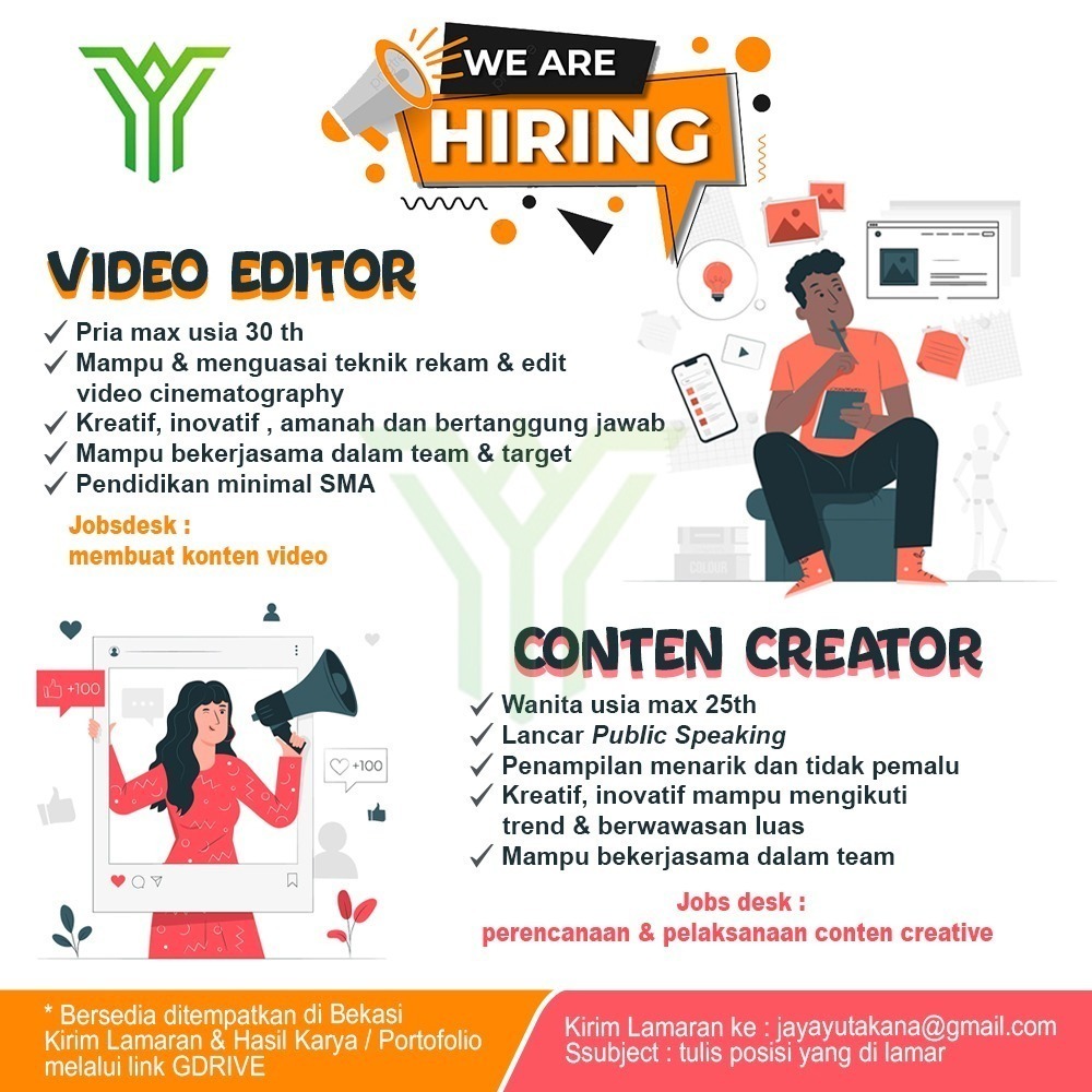 Lowongan Kerja Video Editor - Content Creator di Jaya Yutakana - LokerJogja.ID