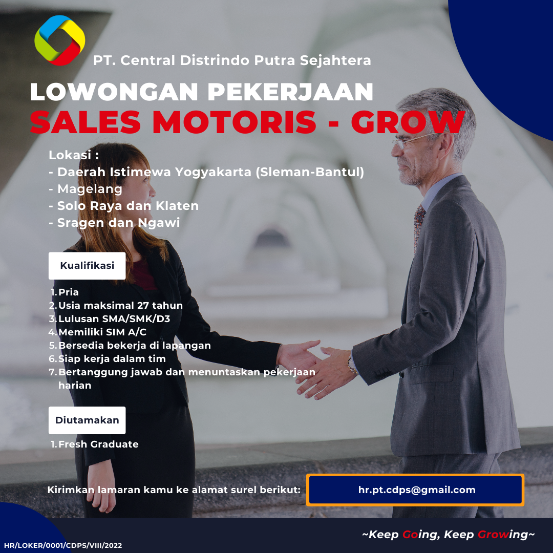 Lowongan Kerja Sales Motoris Grow di PT. Central Distrindo Putra ...