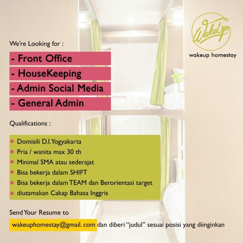 Lowongan Kerja Front Office - HouseKeeping - Admin Social Media ...