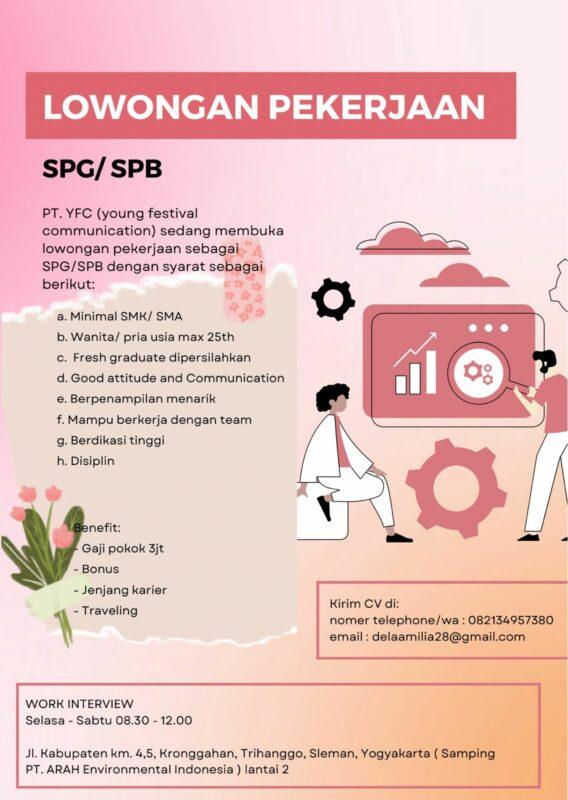 Lowongan Kerja SPG/SPB di YFC Grub - LokerJogja.ID
