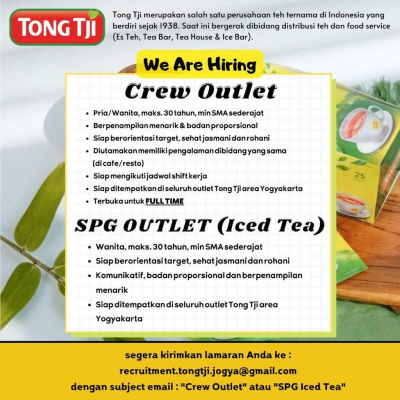 Lowongan Kerja Crew Outlet - SPG Outlet (Iced Tea) - Distribusi - Cafe ...