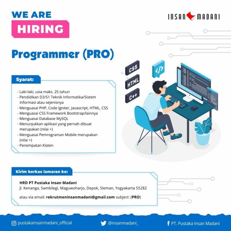Lowongan Kerja Programmer (PRO) - Asisten Manajer Pemasaran (AMP) di PT. Pustaka Insan Madani ...