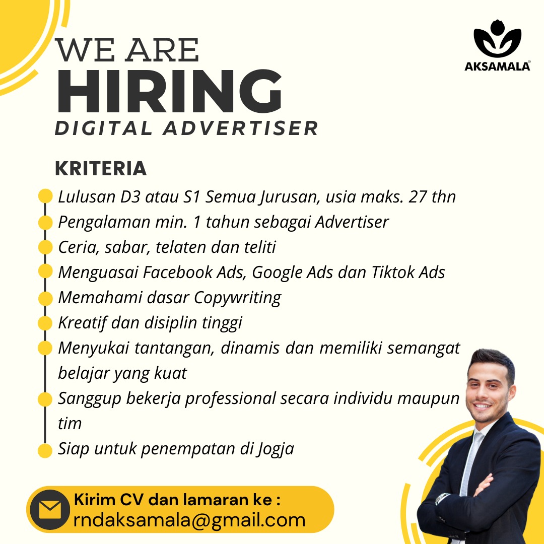 Lowongan Kerja Digital Advertiser - Apoteker Industri (Research) di PT. Aksamala Adi Andana ...