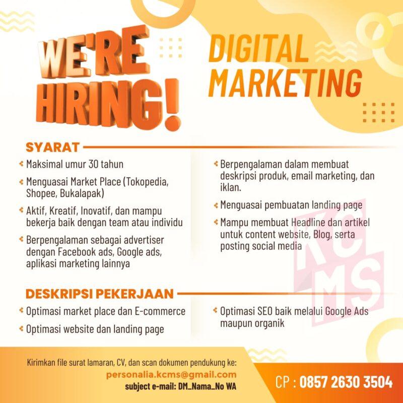 Lowongan Kerja Digital Marketing - Content Creator - Shopkeeper - Host Live Stream - Copywriter ...
