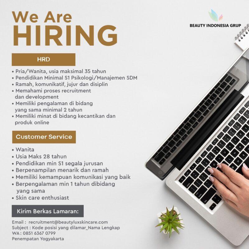 Lowongan Kerja HRD - Customer Service di Beauty Indonesia Grup ...