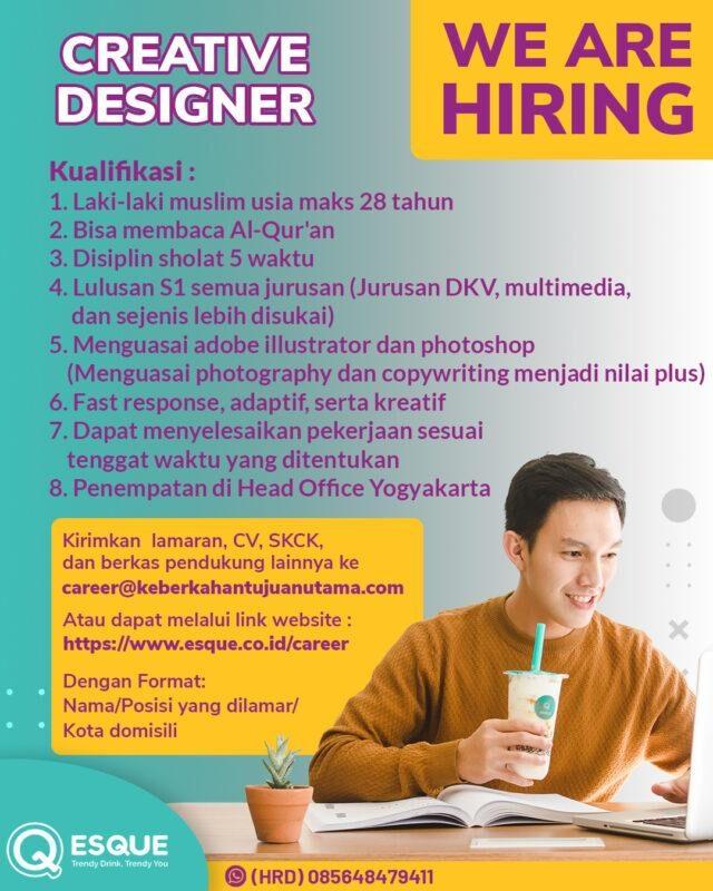 Lowongan Kerja Creative Designer di Esque Indonesia (PT. Keberkahan Tujuan Utama ) - LokerJogja.ID