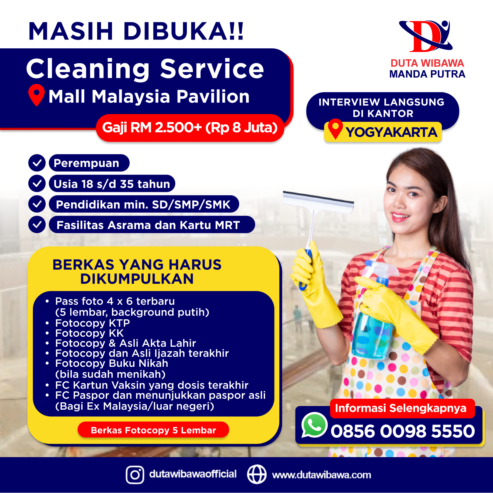 Lowongan Kerja Cleaning Service di PT. Duta Wibawa Manda Putra ...