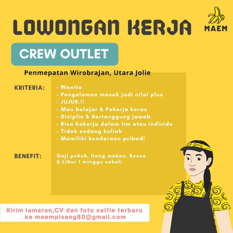 Lowongan Kerja Crew Outlet di Maem - LokerJogja.ID