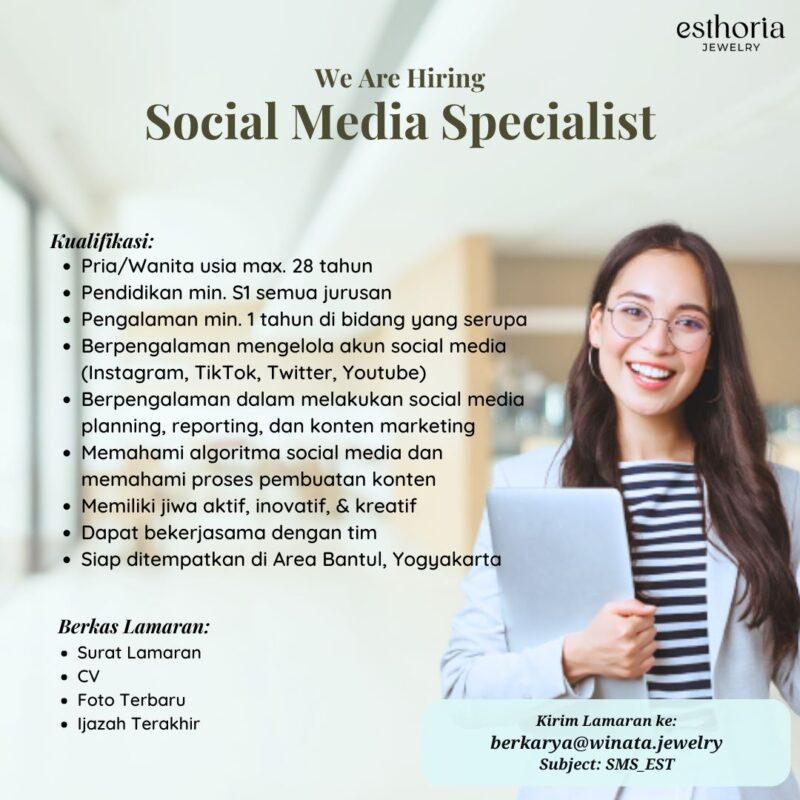 Lowongan Kerja Sosial Media Spesialist di Esthoria Jewelry - LokerJogja.ID