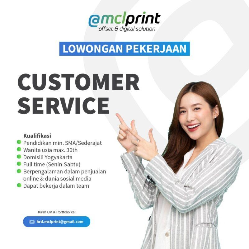 Lowongan Kerja Graphic Designer - Customer Service di MCLPrint ...