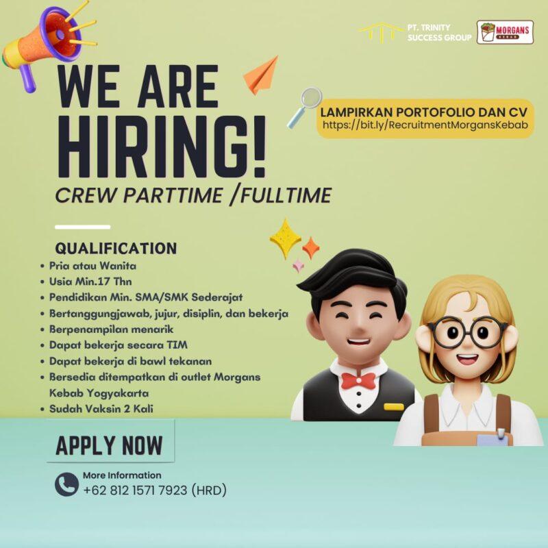 Lowongan Kerja Crew Outlet di PT. Trinity Succes Group (Morgans Kebab) - LokerJogja.ID
