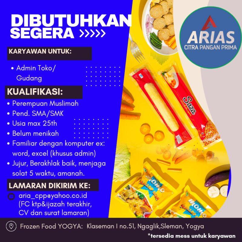 Lowongan Kerja Admin Toko/Gudang di Arias Citra Pangan Prima ...