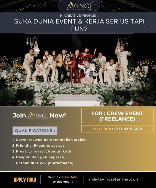 Lowongan Kerja Crew Event Freelance di Avinci Wedding Planner ...