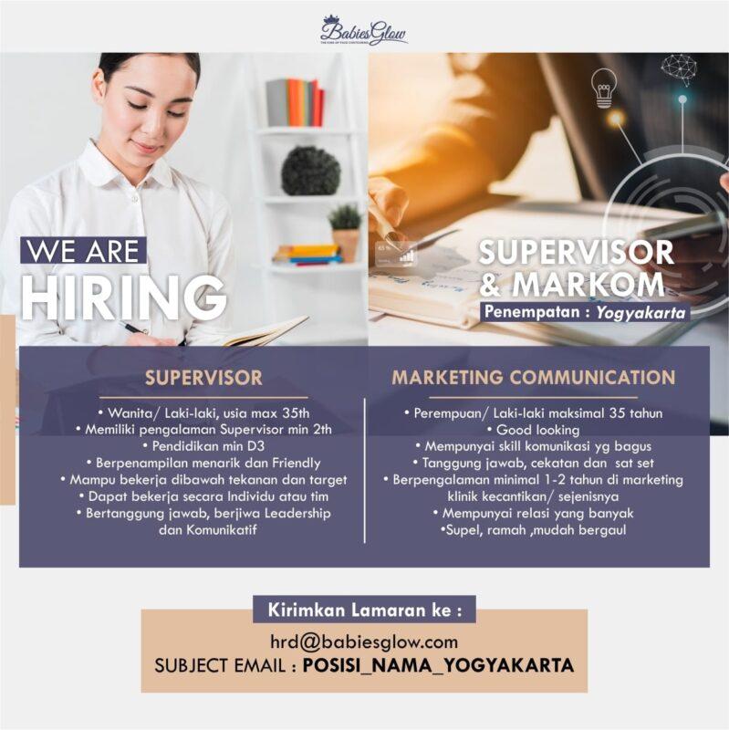 Lowongan Kerja Supervisor - Marketing Communication di Babies Glow - LokerJogja.ID
