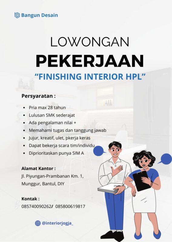 Lowongan Kerja Finishing Interior HPL di Bangun Desain - LokerJogja.ID