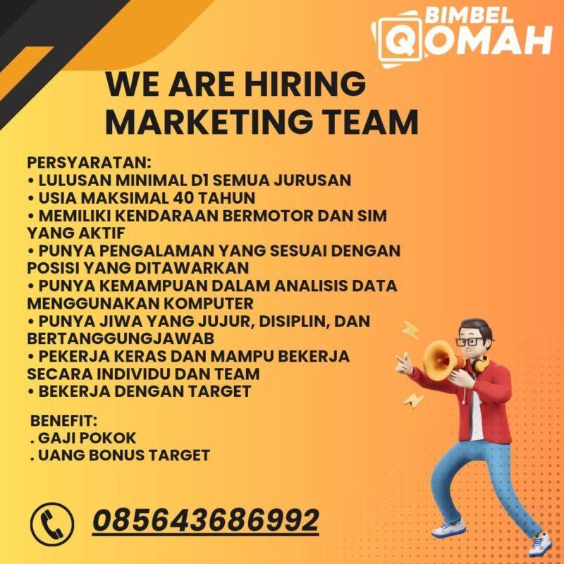 Lowongan Kerja Staff Marketing di Bimbel QOMAH - LokerJogja.ID