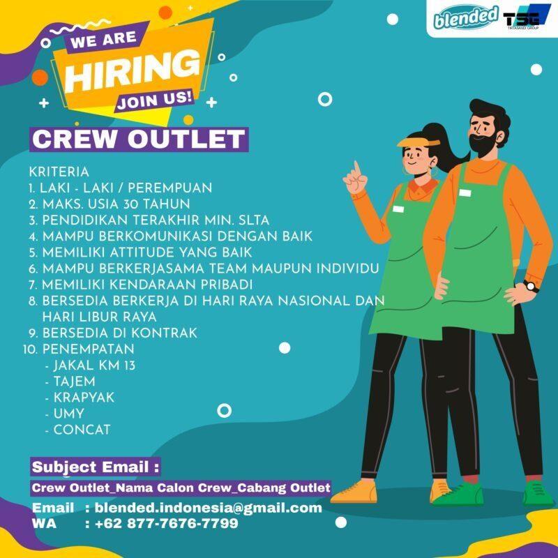 Lowongan Kerja Crew Outlet di Tirtasandi Group (Blended) - LokerJogja.ID