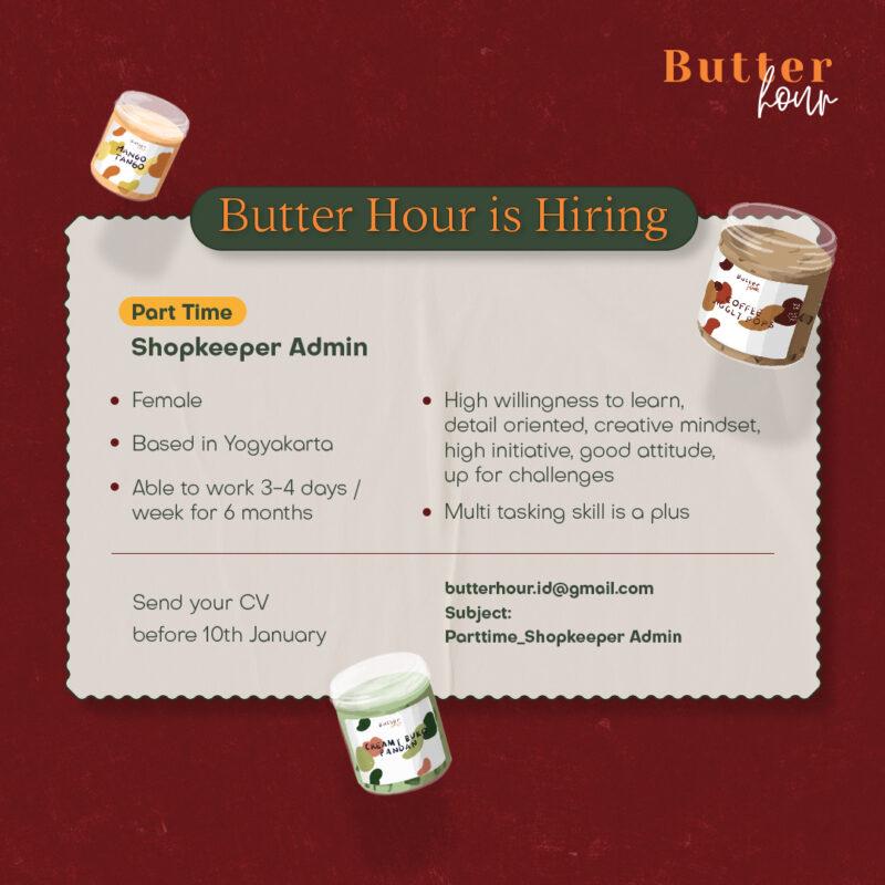 Lowongan Kerja Shopkeeper Admin Part Time di Butter Hour - LokerJogja.ID