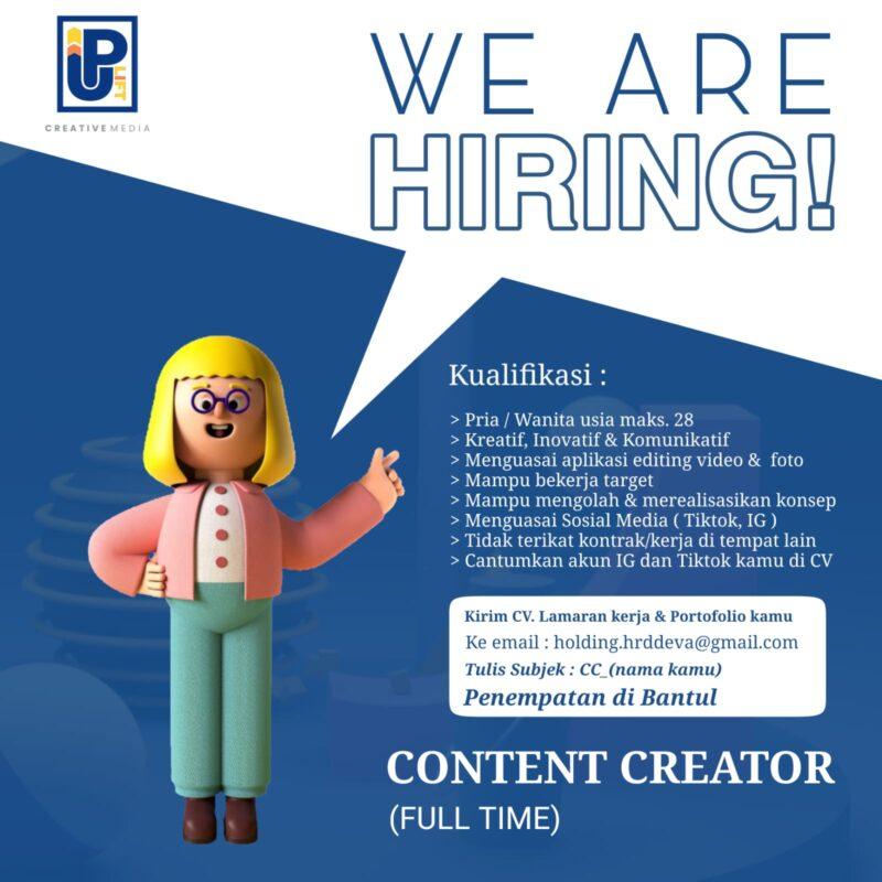 Lowongan Kerja Content Creator - Desain Grafis di Uplift Creative Media - LokerJogja.ID