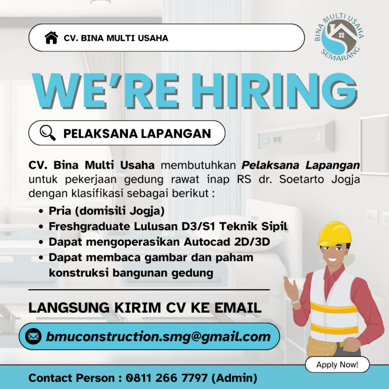 Lowongan Kerja Pelaksana Lapangan di CV. Bina Multi Usaha - LokerJogja.ID