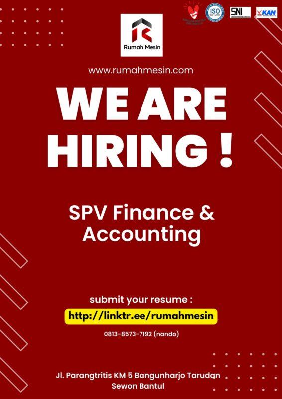 Lowongan Kerja SPV Finance & Accounting di CV. Rumah Mesin - LokerJogja.ID