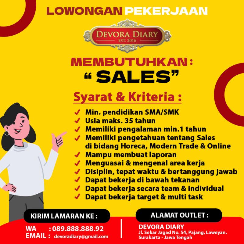 Lowongan Kerja Sales di Devora Diary - LokerJogja.ID