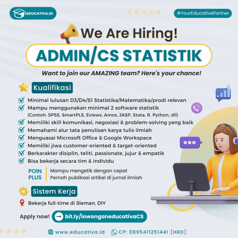 Lowongan Kerja Admin/Customer Service Statistik di Educativa Indonesia - LokerJogja.ID