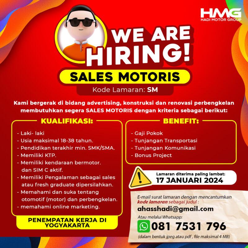 Lowongan Kerja Sales Motoris di Hadi Motor Group - LokerJogja.ID