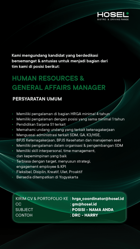 Lowongan Kerja HR & GA Manager - Range Division Coordinator - Sales Marketing Komunikasi ...