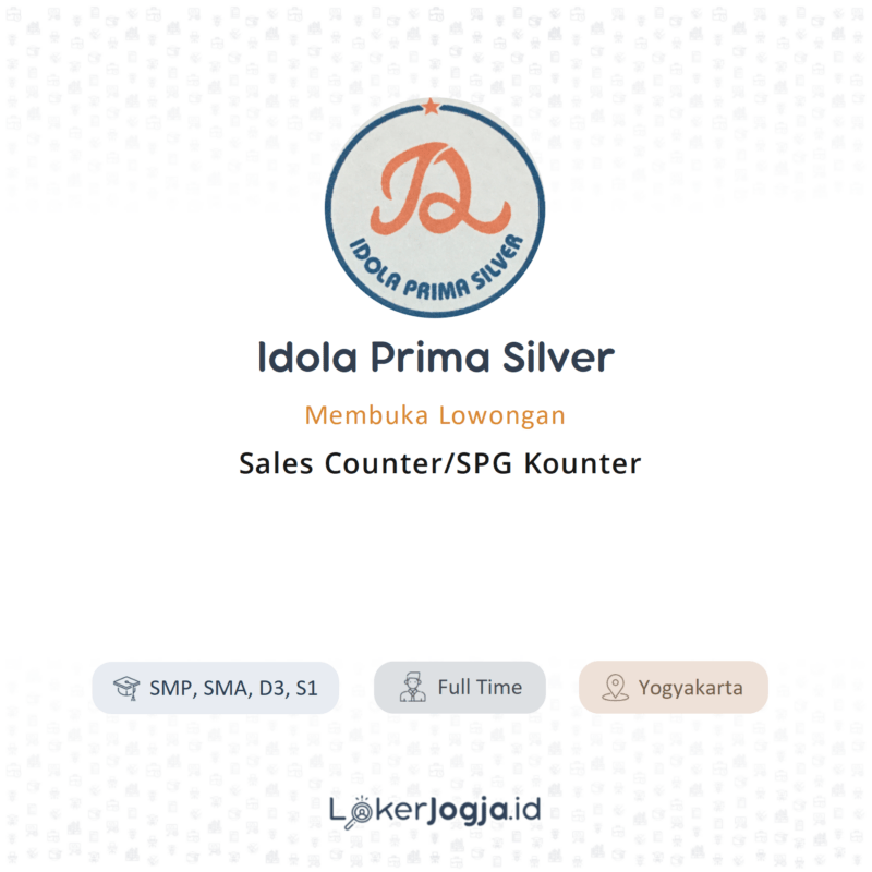 Lowongan Kerja Sales Counter/SPG Kounter di Idola Prima Silver ...