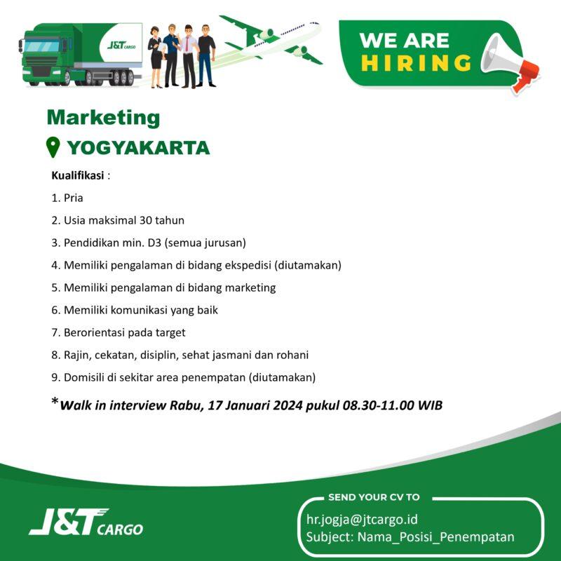 Lowongan Kerja Marketing di J&T Cargo Cab. Yogyakarta - LokerJogja.ID