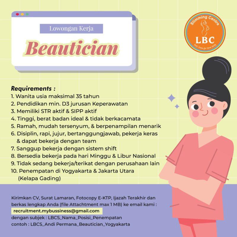 Lowongan Kerja Beautician - Supervisor Klinik - Marketing Communication ...