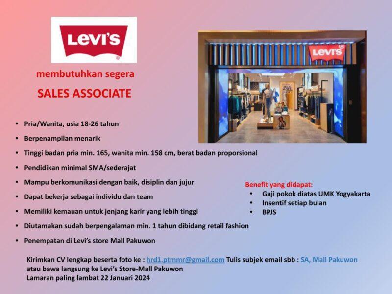 Lowongan Kerja Sales Associate di Levi's - LokerJogja.ID