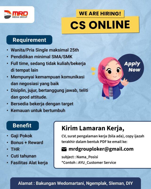 Lowongan Kerja CS Online di MRD Media Group - LokerJogja.ID