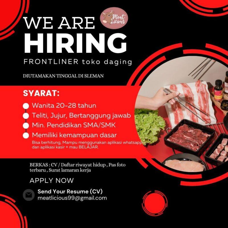 Lowongan Kerja Frontliner di Meatlicious - LokerJogja.ID