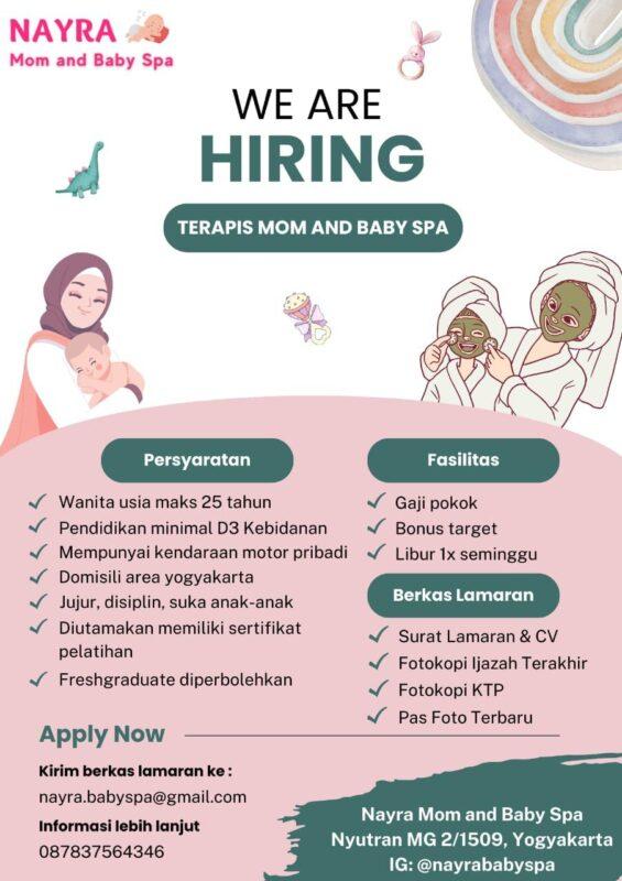 Lowongan Kerja Terapis Mom and Baby Spa di Nayra Mom And Baby Spa - LokerJogja.ID