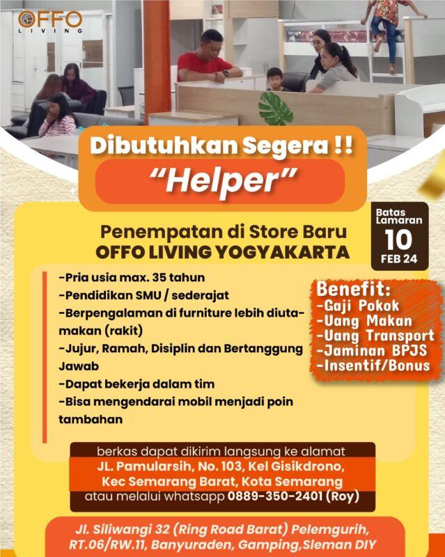 Lowongan Kerja Helper - Staff Pajak & Accounting - Driver - Store Head ...