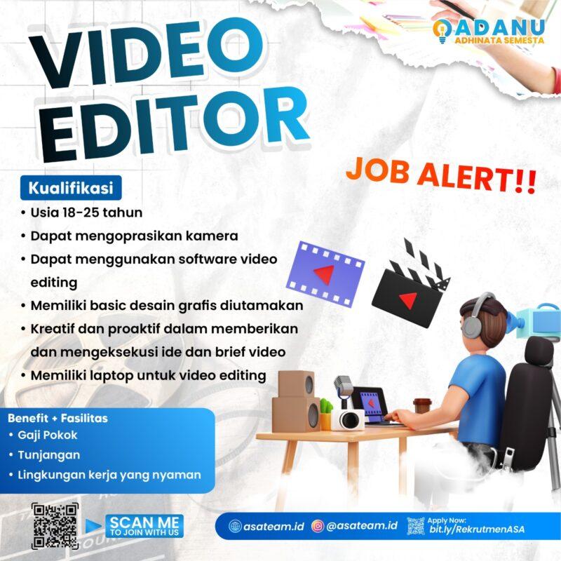Lowongan Kerja Video Editor di PT. Adanu Adhinata Semesta (ASA ...