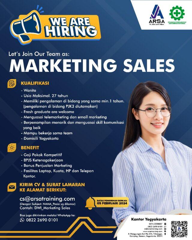 Lowongan Kerja Marketing Sales di PT. Arsa Jaya Prima - LokerJogja.ID