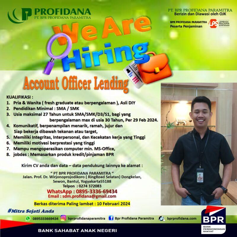 Lowongan Kerja Account Officer Lending di PT. BPR Profidana Paramitra ...