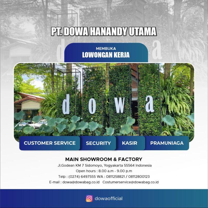 Lowongan Kerja CSO - Kasir - Pramuniaga - Security di PT. Dowa Hanandy ...