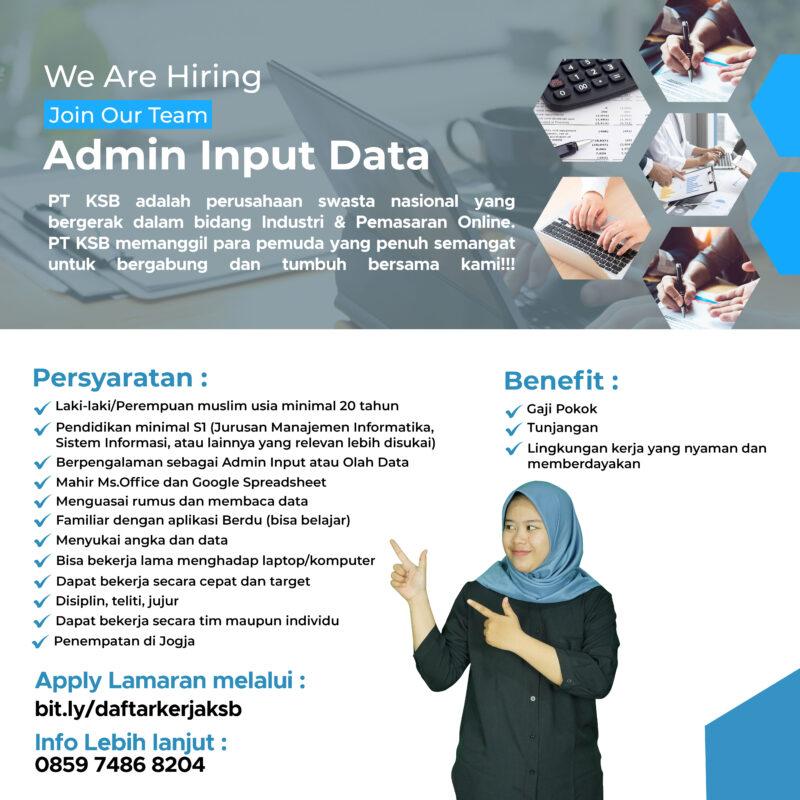 Lowongan Kerja Admin Input Data di PT. Kanca Sukses Bersama (KSB ...