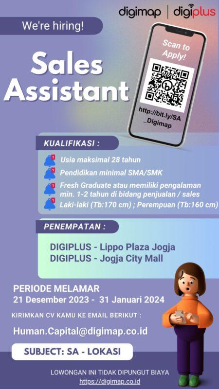 Lowongan Kerja Sales Assistant di PT. MAP Zona Adiperkasa (Digimap ...