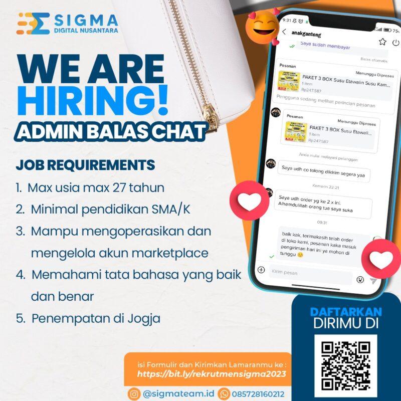 Lowongan Kerja Admin Balas Chat - Customer Service Online - Desain ...